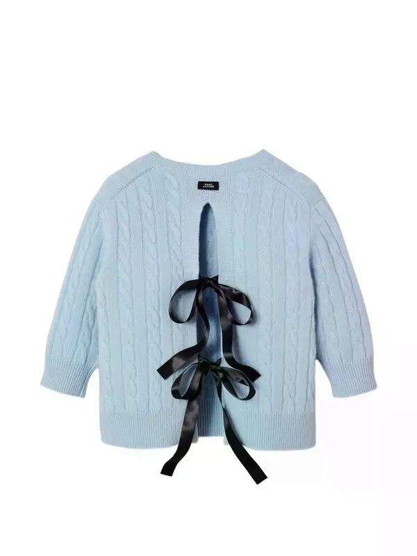 Marc Jacobs Cableknit Open Back Bow Sweater