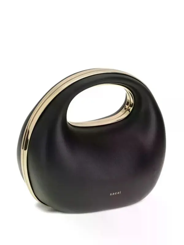 Sacai Round Leather Clutch - Black