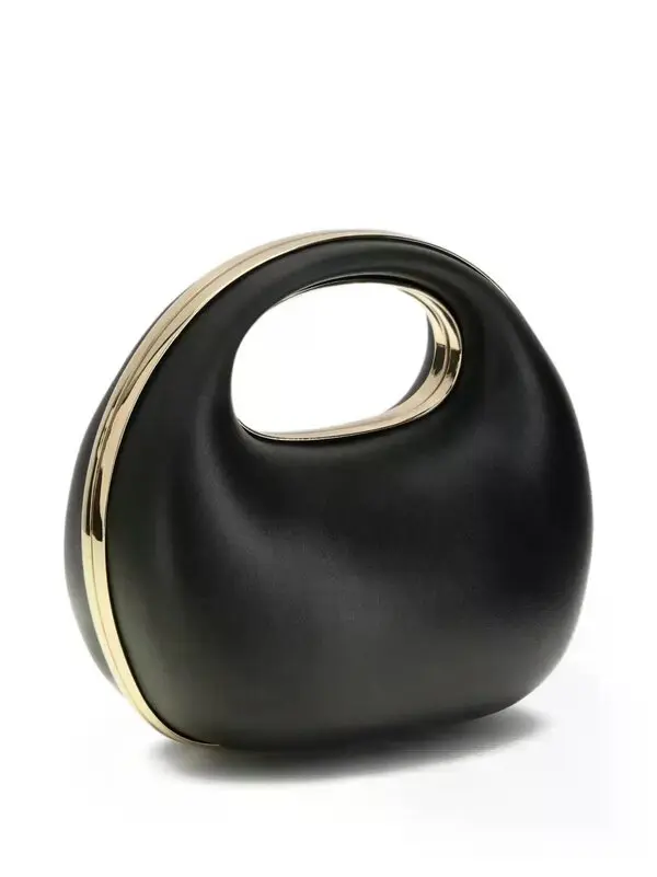 Sacai Round Leather Clutch - Black