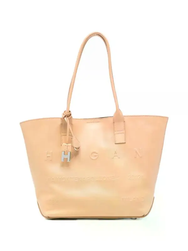 Hogan Debossed Leather Tote Bag