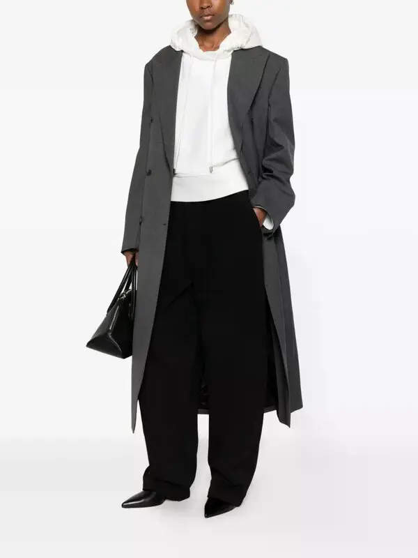 Sportmax Spdslogan Drawstring Hoodie - White