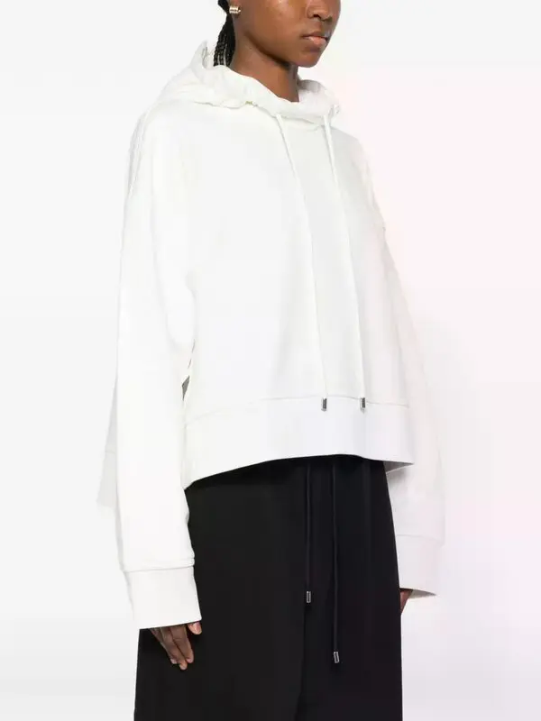 Sportmax Spdslogan Drawstring Hoodie - White