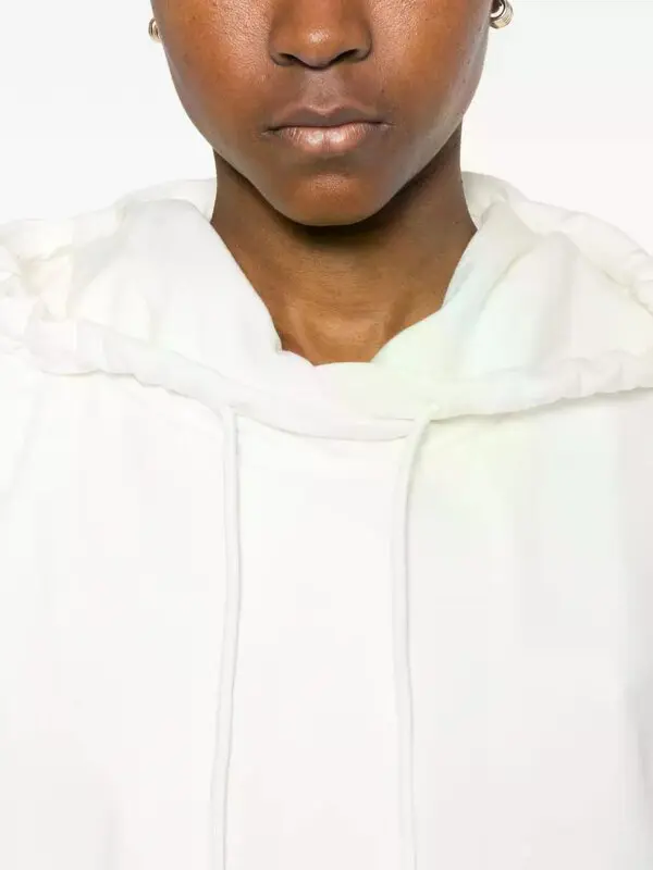 Sportmax Spdslogan Drawstring Hoodie - White
