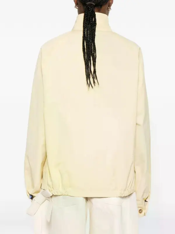 Miu Miu Logo-embroidered Stand Collar Zip-up Jacket - Yellow