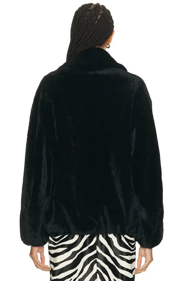 Nour Hammour Plush Bomber Jacket - Noir