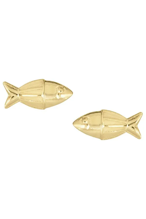 STONE AND STRAND Gone Fishing Stud Earrings - 14k Yellow Gold