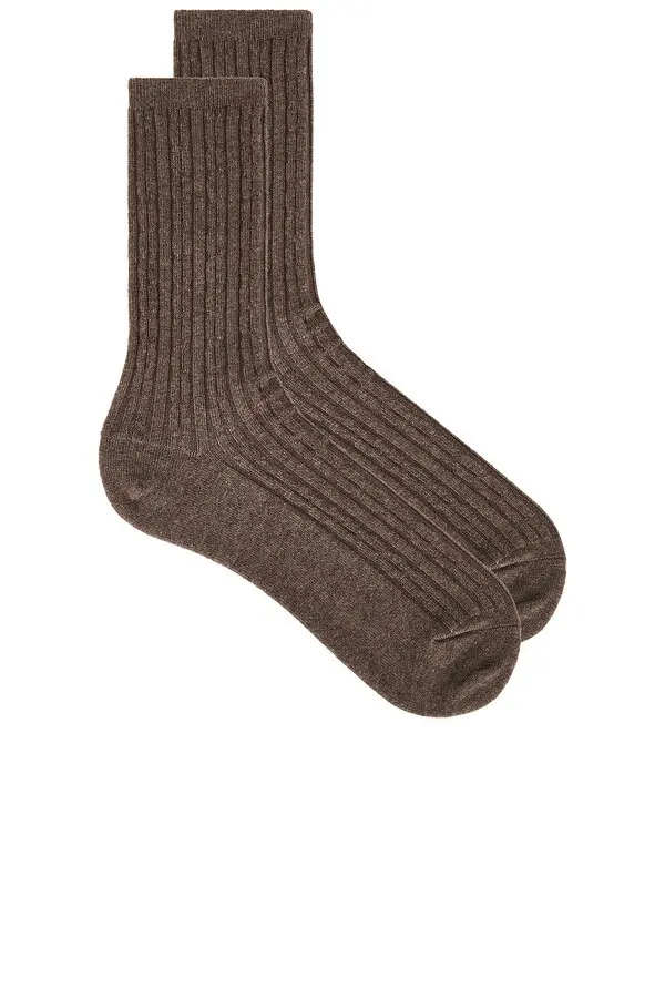 Jenni Kayne Cable Knit Socks - Ash Heather