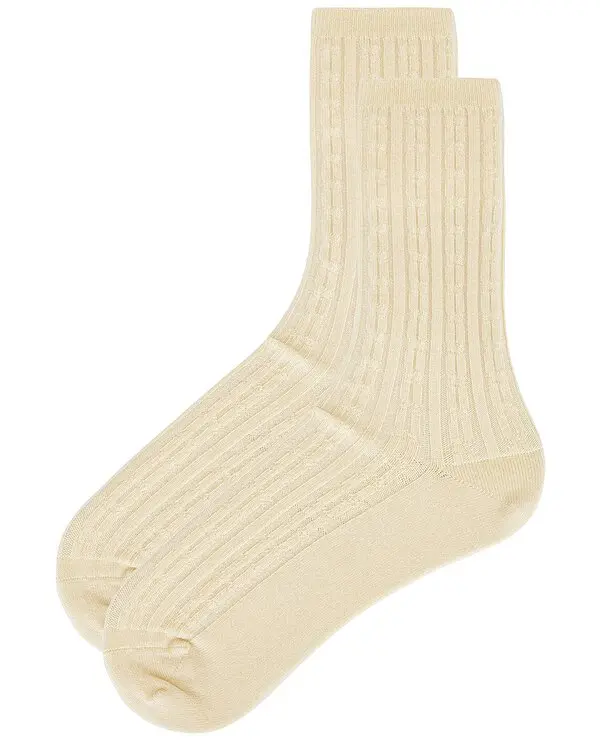 Jenni Kayne Cable Knit Socks - Yellow