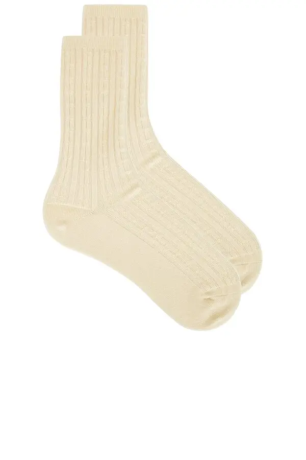 Jenni Kayne Cable Knit Socks - Yellow