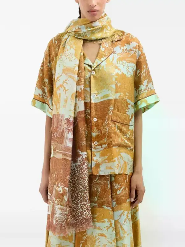 PIERRE-LOUIS MASCIA Geometric-pattern Scarf - Neutrals