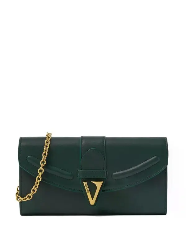 Versace V Leather Wallet On Chain