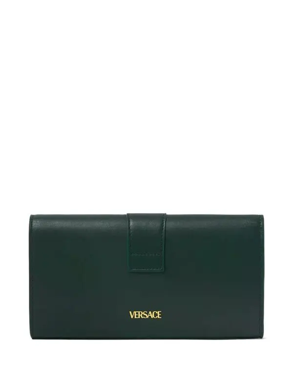 Versace V Leather Wallet On Chain