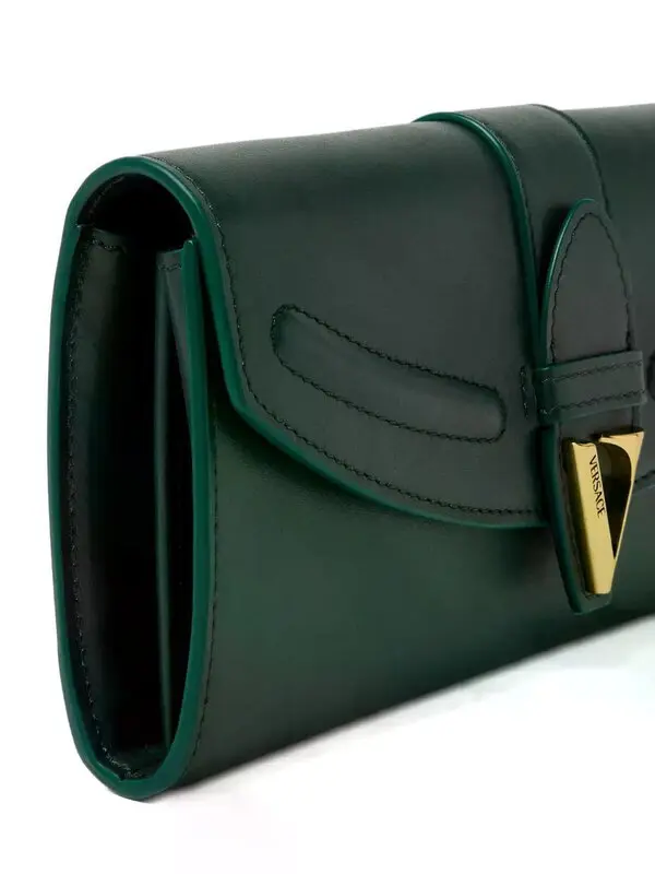 Versace V Leather Wallet On Chain