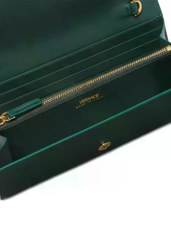 Versace V Leather Wallet On Chain