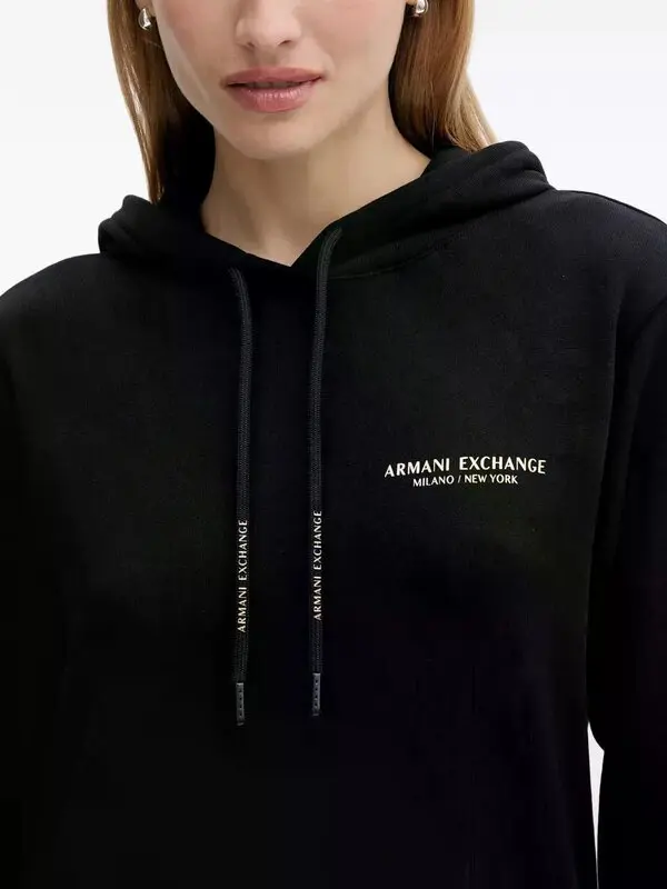 Armani Exchange Drawstring Hooded Mini Dress