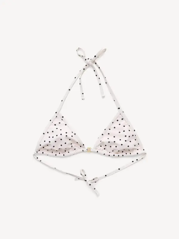 BY MALENE BIRGER Astrida Triangle Bikini Top - Polka Dot Print