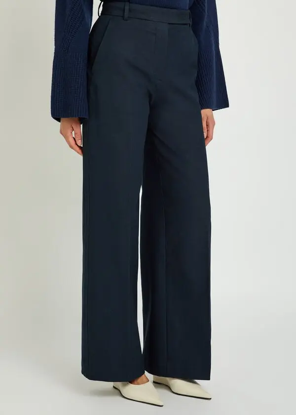 JOSEPH Yukio Flared-leg Trousers - Indigo