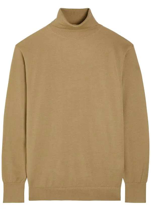 TOTEME Fine-knit Wool Turtleneck Jumper - Beige