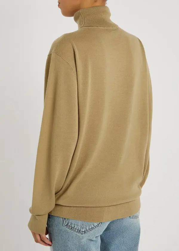 TOTEME Fine-knit Wool Turtleneck Jumper - Beige