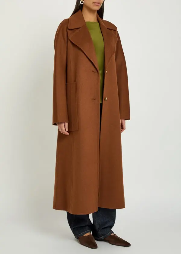 JOSEPH Spencer Belted Wool And Cashmere-blend Trench Coat - Rust
