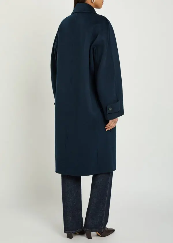 JOSEPH Franco Double-breasted Wool-blend Coat - Indigo