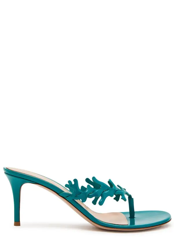 GIANVITO ROSSI Ocean 70 Patent Leather Thong Mules