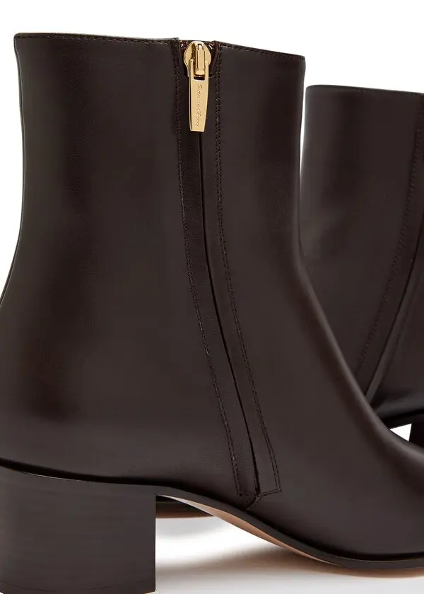 GIANVITO ROSSI Spencer 45 Leather Ankle Boots - Brown