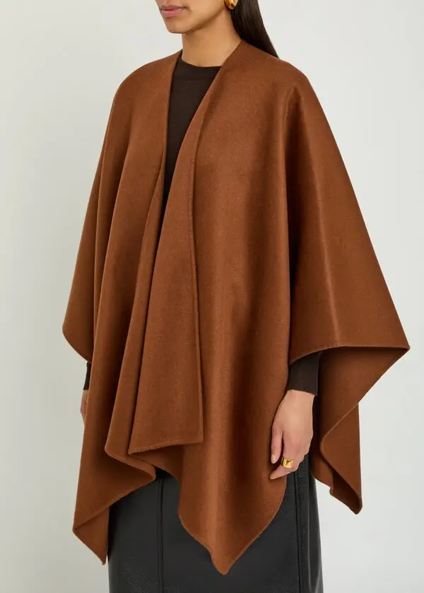 JOSEPH Wool And Cashmere-blend Cape Coat - Rust