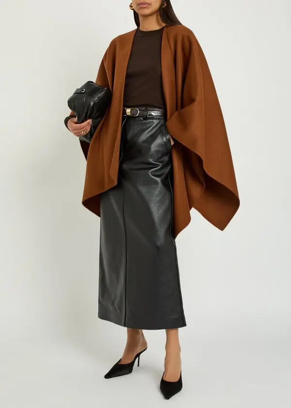 JOSEPH Wool And Cashmere-blend Cape Coat - Rust