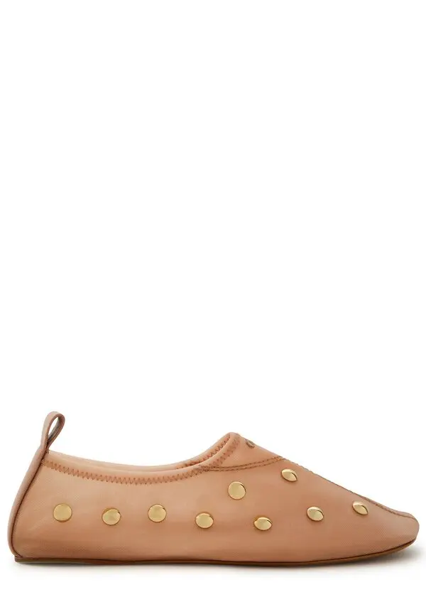 Chloé Rita Stud-embellished Mesh Ballet Flats