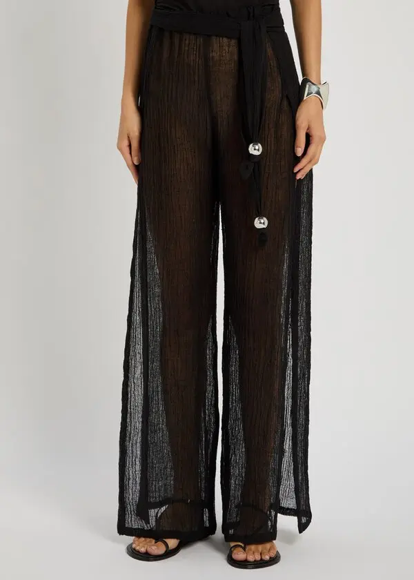Lisa Marie Fernandez Open Side Linen-blend Trousers