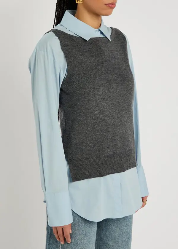 Staud Damian Layered Poplin Shirt