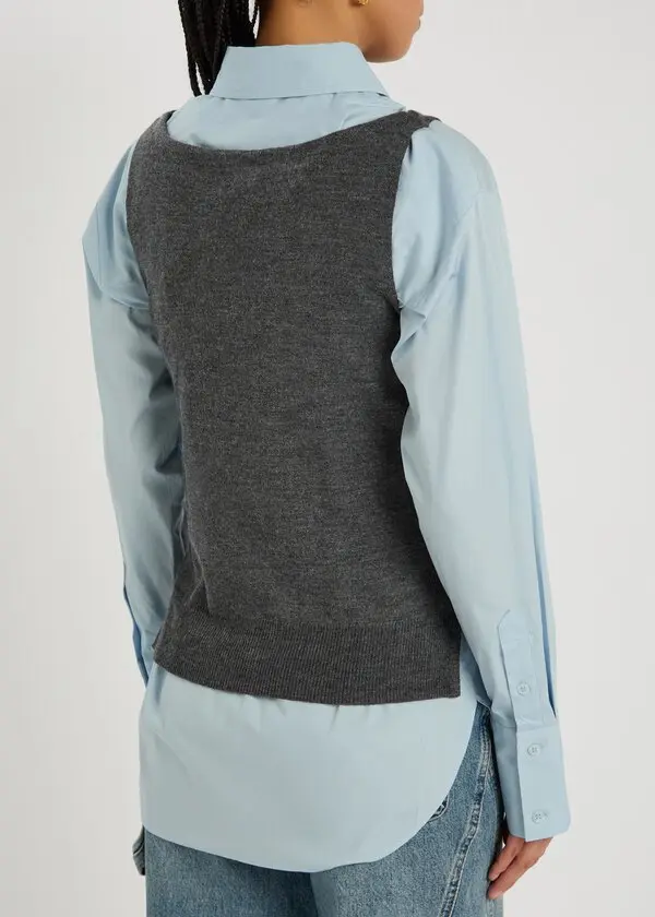 Staud Damian Layered Poplin Shirt