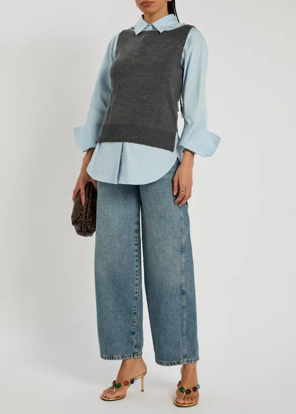 Staud Damian Layered Poplin Shirt