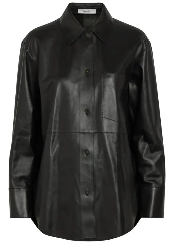 JOSEPH Penna Leather Jacket - Black