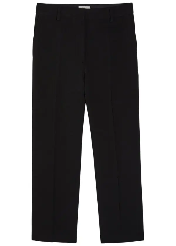 TOTEME Cropped Straight-leg Trousers - Black