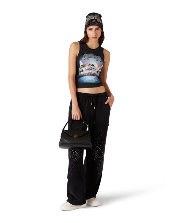 Casablanca La Prémonition Crystal Embellished Sweatpants
