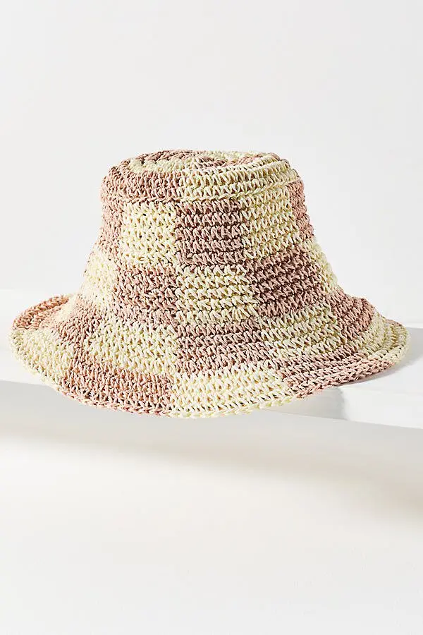 WYETH Sadie Crochet Bucket Hat - Blush Ivory