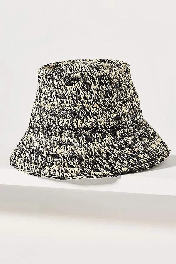 WYETH Lolo Straw Bucket Hat - Black Ivory