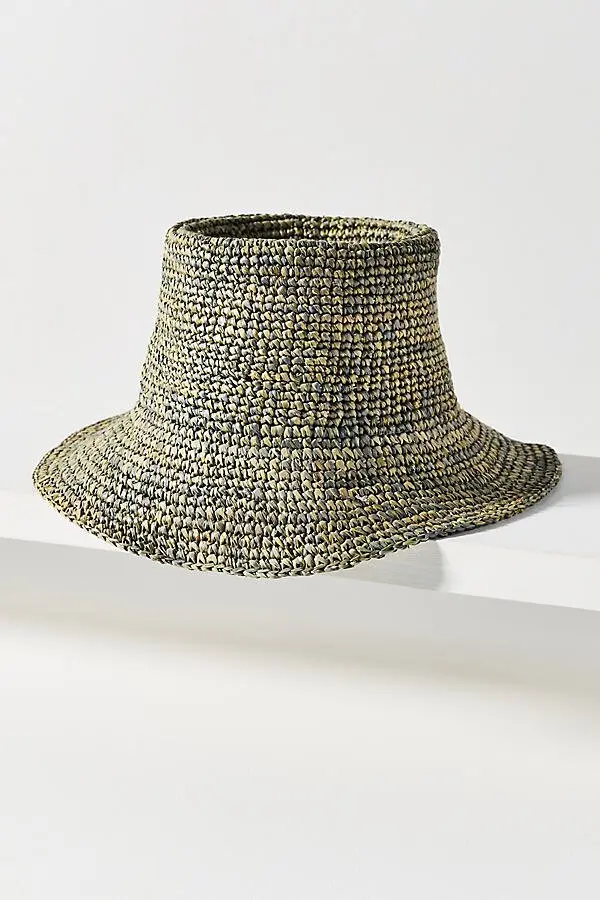 WYETH Lolo Straw Bucket Hat - Green Blue