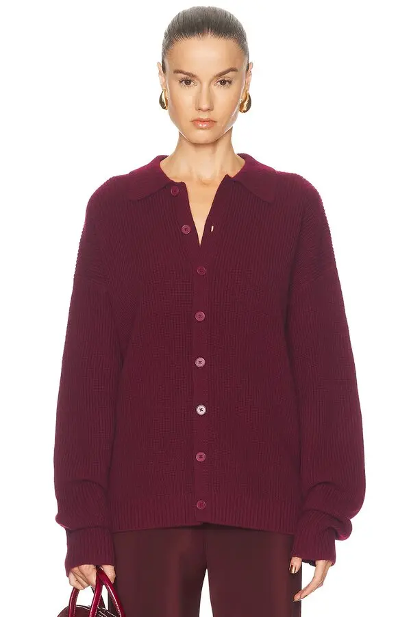 AYA MUSE Relaxed Knit Button-up Sweater