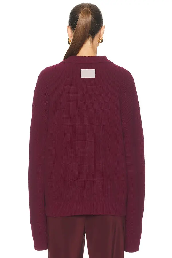 AYA MUSE Relaxed Knit Button-up Sweater