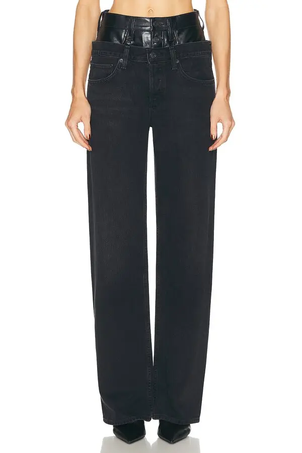 AGOLDE Elson High Rise Loose Jeans - Detox & Raven