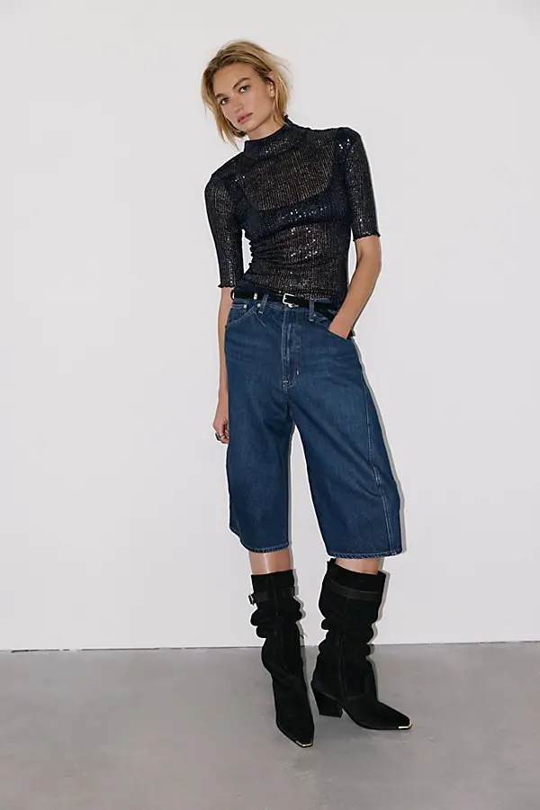 Free People We The Free Jax Articulated Cropped Jeans - Open Ocean
