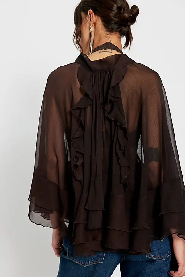 Free People Sami Ruffled Cape