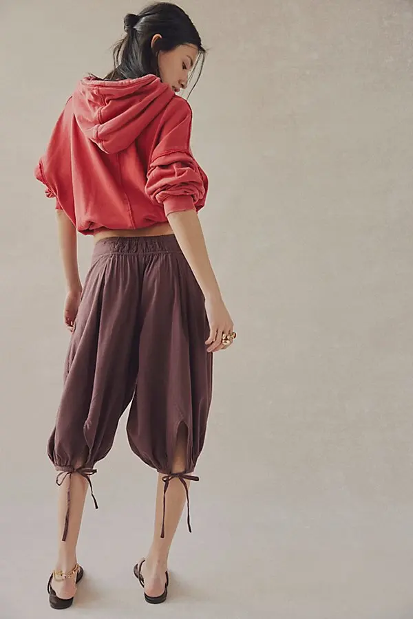 Free People Calle Bubble Cropped Pants - Rural Ground