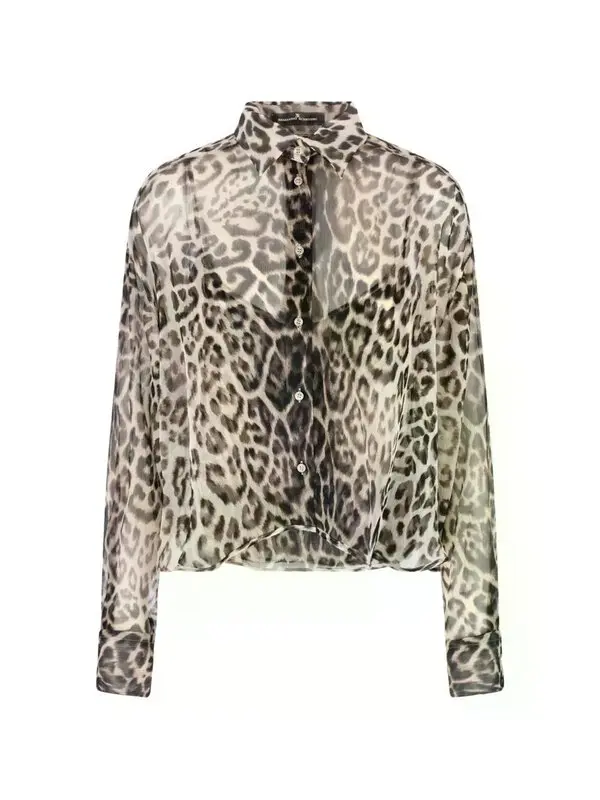 Ermanno Scervino Animal-print Long-sleeve Shirt