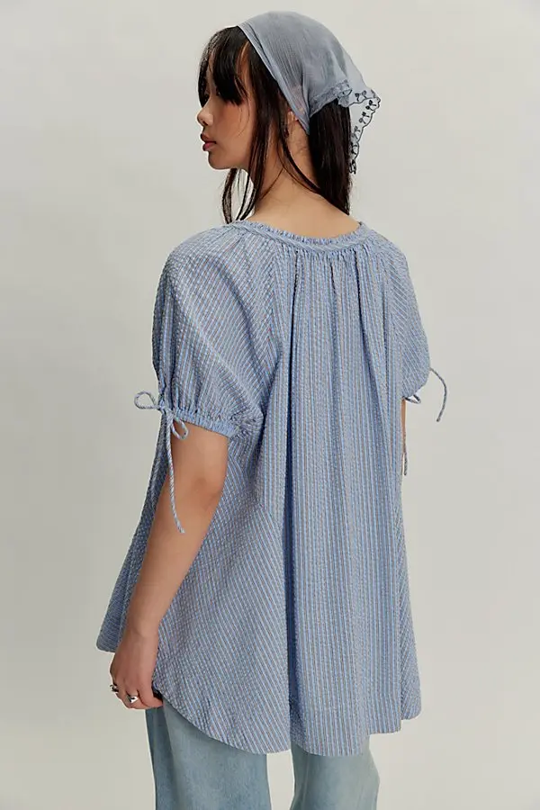 Free People Farley Striped Tunic - Cornflower Combo
