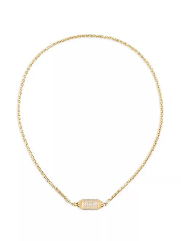 MARIE LICHTENBERG Diamond Barrel Pendant Necklace - Gold