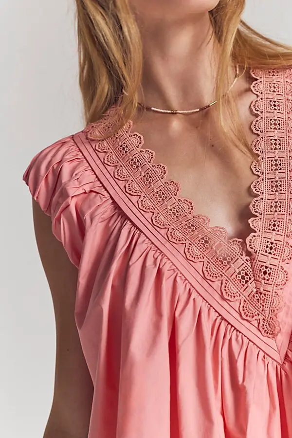 Free People Sundazed Mini Dress - Lychee Blush